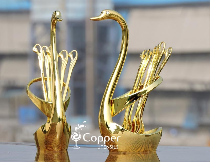 Luxury Swan Forks and Spoons Set Serving Spoons Forks 12 pcs Stainless ...